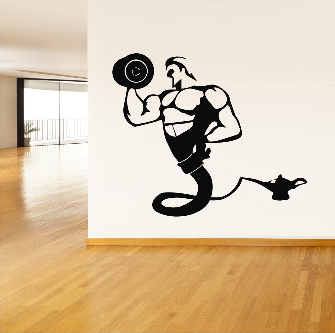 Genie Gym Sport Workout Fitness Bodybuilding Logo Sign Emblem Wall ...
