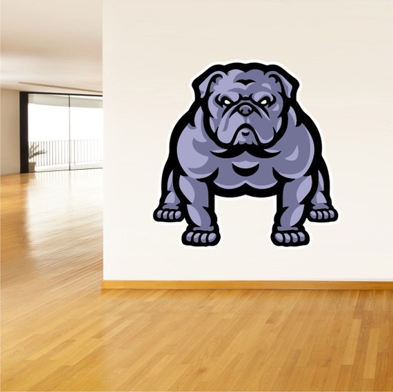 Sporty Bulldog Wall Sticker Gym Fitness Logo Big Animal Dog | Etsy