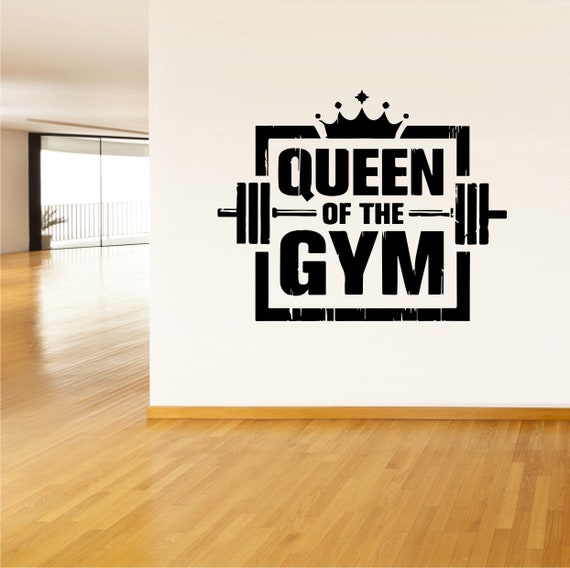 Queen of the Gym Sport Workout Fitness Logo Wall Sticker Vinyl | Etsy