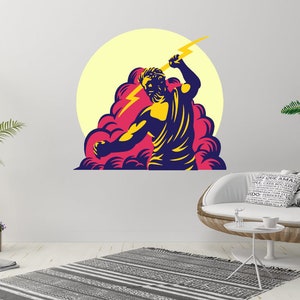 Zeus God Greek Mythology Car Wall Sticker Vinyl Decal Mural Art Decor ...