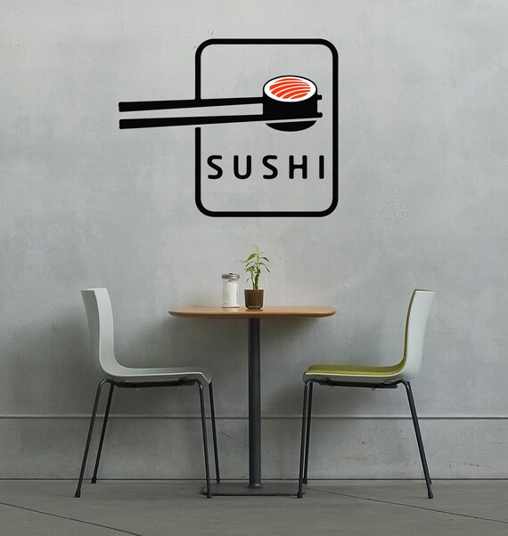 Sushi Food Restaurant Logo Emblem Sign Car Wall Sticker Vinyl - Etsy