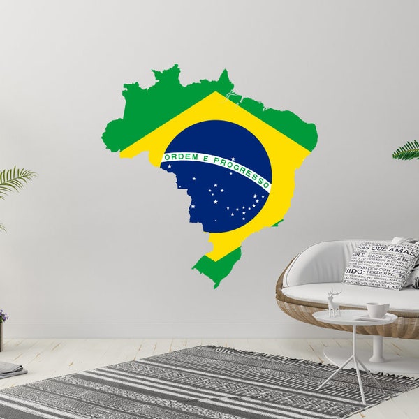 Brazil Flag Car Decal - Etsy