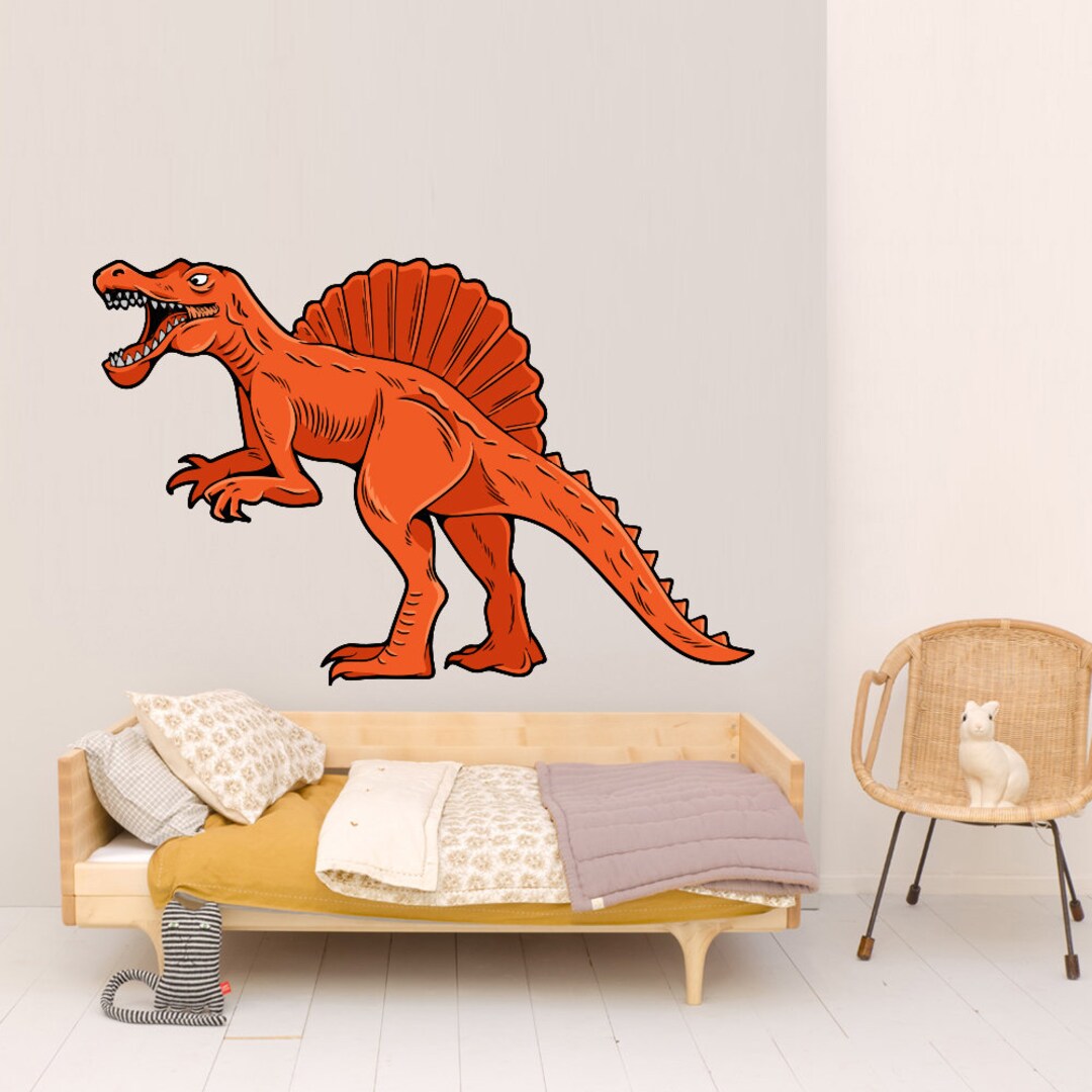Spinosaurus Dino Dinosaur Cartoon Nursery Kids Room Car Wall Sticker ...