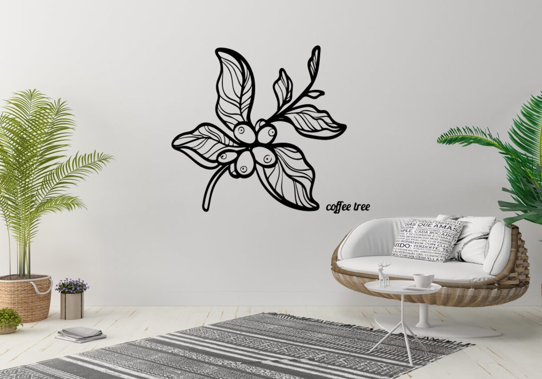 Coffee Tree Shop Cafe Drink Logo Emblem Sign Wall Sticker - Etsy