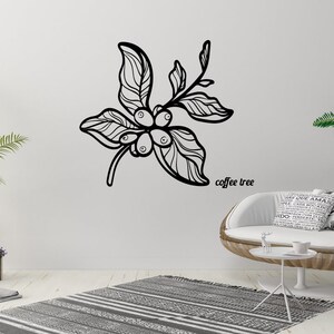 Coffee Tree Shop Cafe Drink Logo Emblem Sign Wall Sticker - Etsy