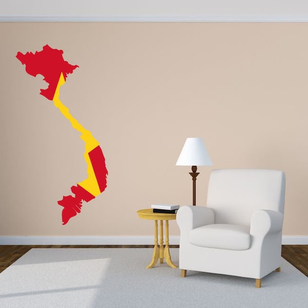 Vietnam Map Wall Decal - Etsy