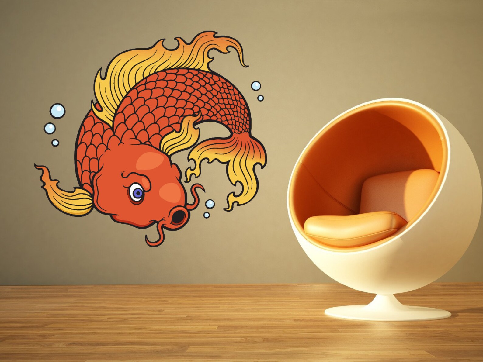 Koi Carp Fish Car Wall Sticker Vinyl Decal Mural Art Decor | Etsy