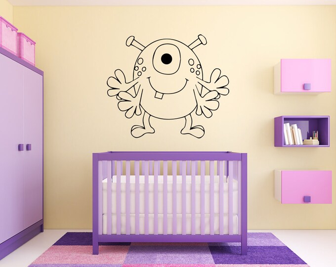 Wall Vinyl Decal Beauty Baby Cartoon Face With Baby Pacifier Decor for ...