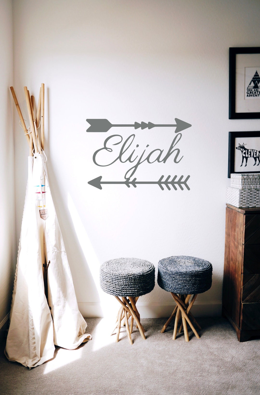 Elijah Boy Name Arrows Wall Sign Nursery Decoration Kids Room - Etsy