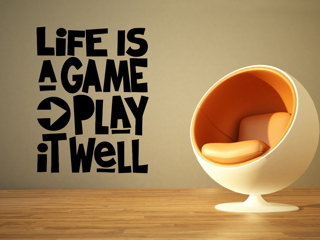 Video Game Life is A Game Play It Well Quote Phrase Gamer Wall Sticker ...