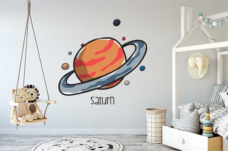 Saturn Planet Space Car Wall Sticker Vinyl Decal Mural Art - Etsy