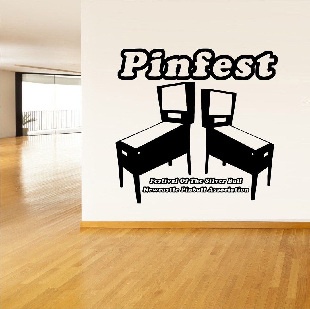Pinfest Pinball Game Play Gamer Arcade Wall Sticker Vinyl Decal Mural ...
