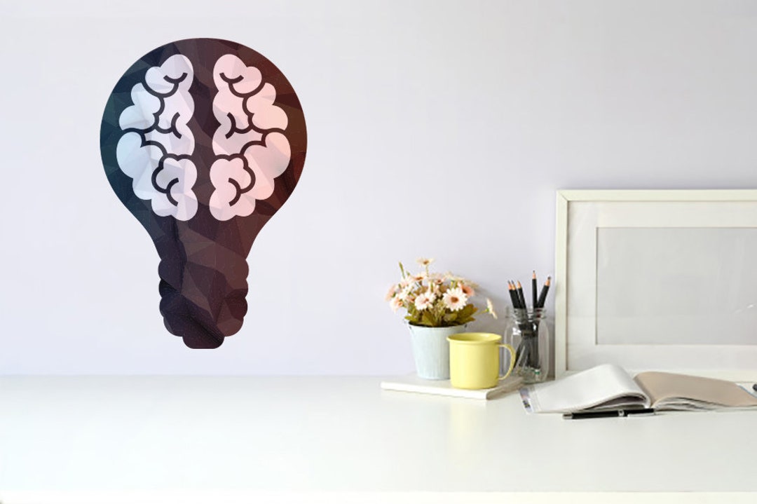 Bulb Brain Art Wall Decoration Science School Amovible Wall - Etsy France