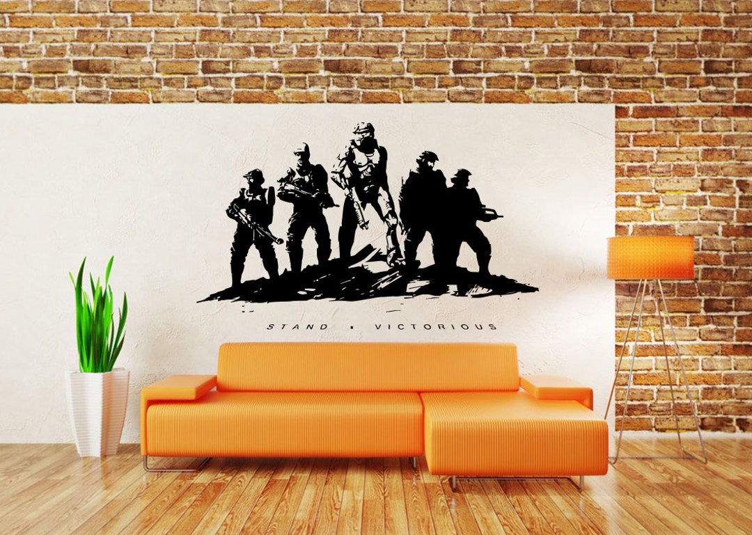 Stand Victorious Soldier Military Wall Sticker Vinyl Decal Mural Art ...