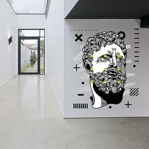 Sculpture Modern Art Head Car Wall Sticker Vinyl Decal Mural - Etsy