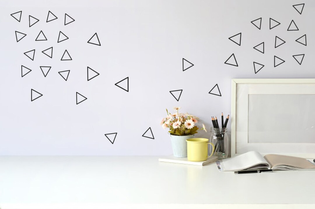 Triangles Wall Vinyl Sticker Handwritten Composition Decal Mural Art ...
