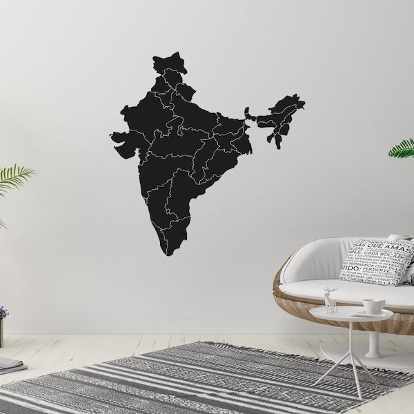 India Map Wall Decal - Etsy
