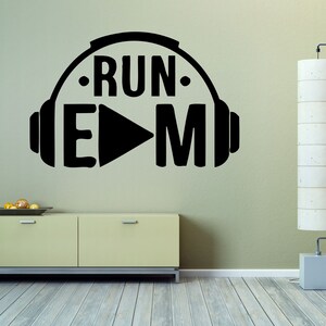 Music Sound EDM Headphones DJ Club Wall Sticker Vinyl Decal - Etsy
