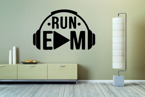 Music Sound EDM Headphones DJ Club Wall Sticker Vinyl Decal | Etsy