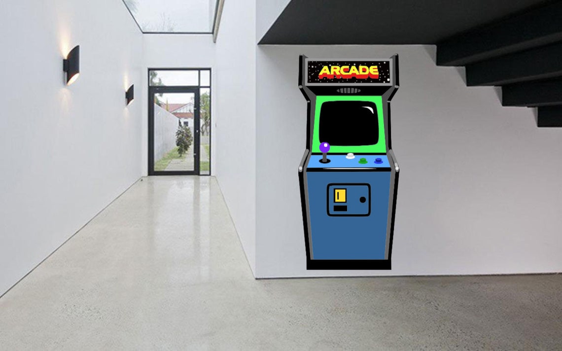 Arcade Machine Large Wall Sticker Cartoon Video Game Wall - Etsy
