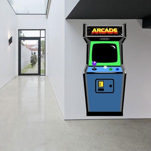 Arcade Machine Large Wall Sticker Cartoon Video Game Wall Poster Gamers ...