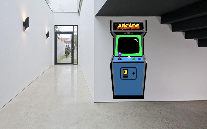 Arcade Machine Large Wall Sticker Cartoon Video Game Wall - Etsy