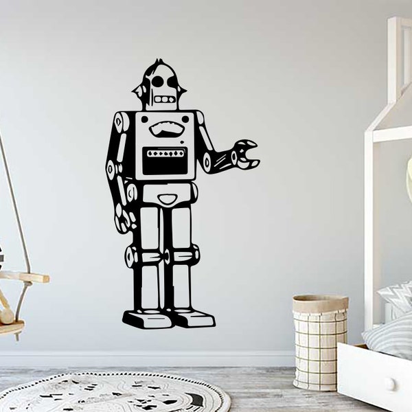 Gold Robot Wall Decal - Etsy