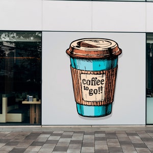 Coffee to Go Cafe Logo Sign Shop Car Wall Sticker Vinyl Decal Mural Art ...