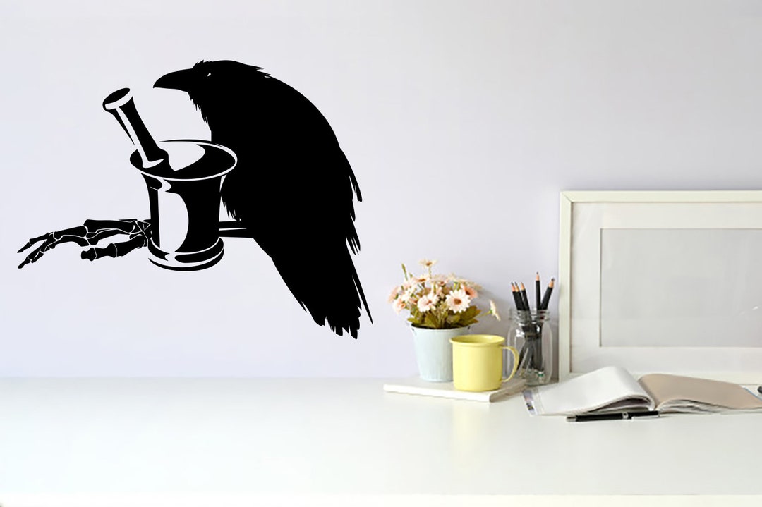Spooky Raven Large Wall Poster Halloween Party Wall Sticker Bedroom ...