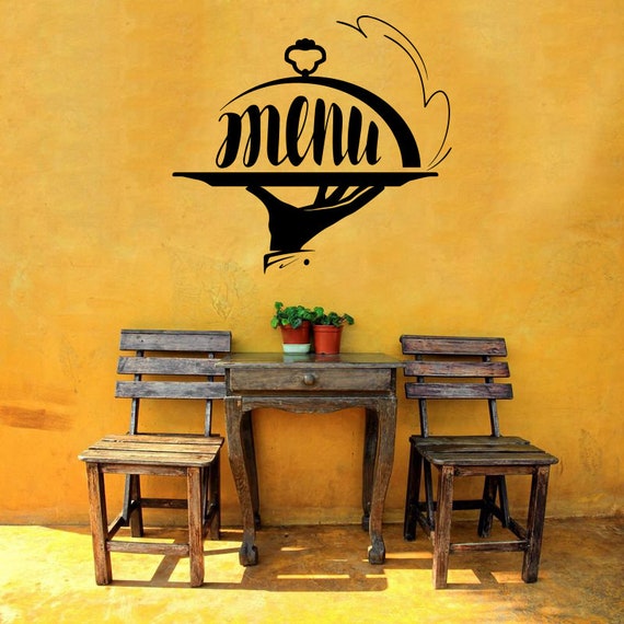 Menu Food Restaurant Logo Emblem Sign Wall Sticker Vinyl Decal - Etsy ...