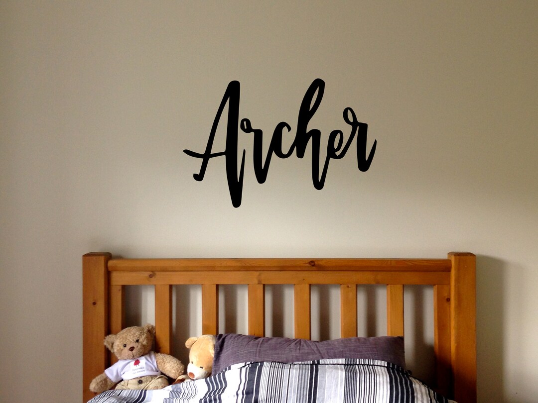Archer Boy Name Nursery Kids Room Wall Sticker Vinyl Decal Mural Art ...