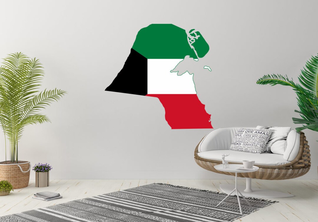 Kuwait Country Map Flag Outline Travel Car Wall Sticker Vinyl Decal ...