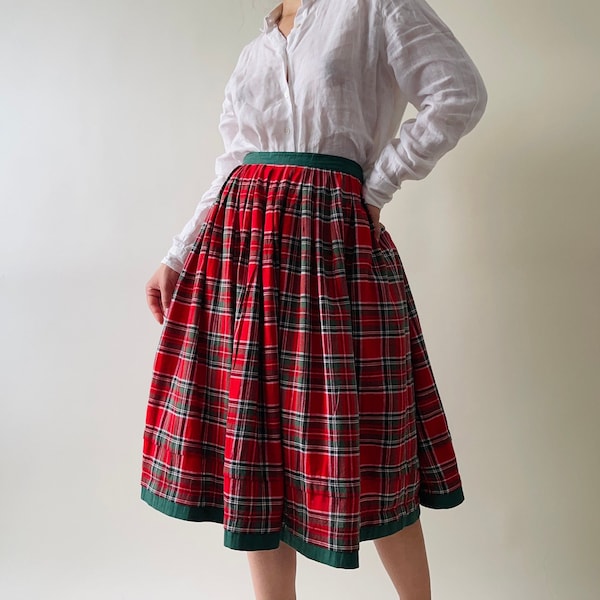 Red Plaid Skirt - Etsy