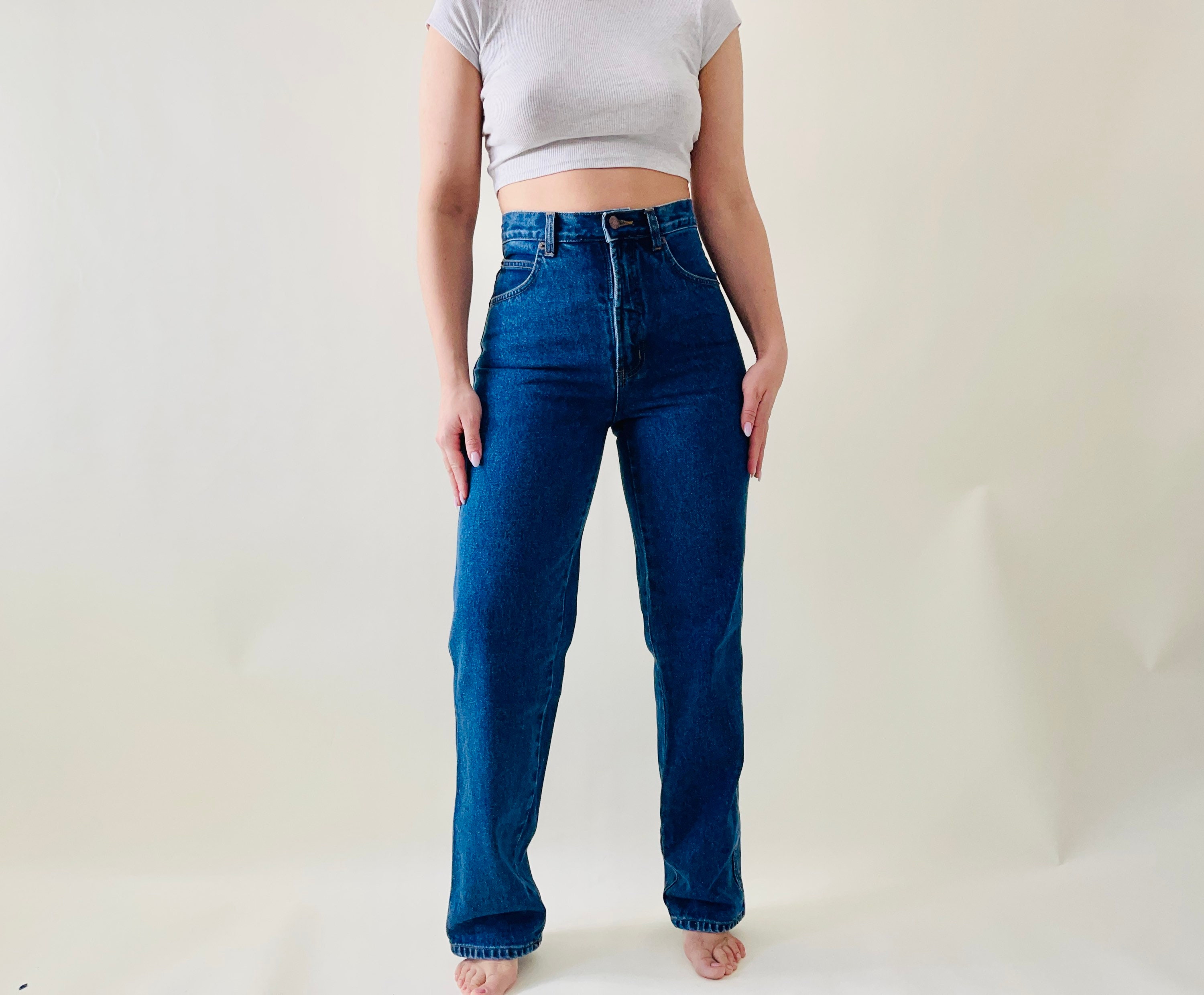 Vintage High Waisted Straight Leg Jeans - Etsy