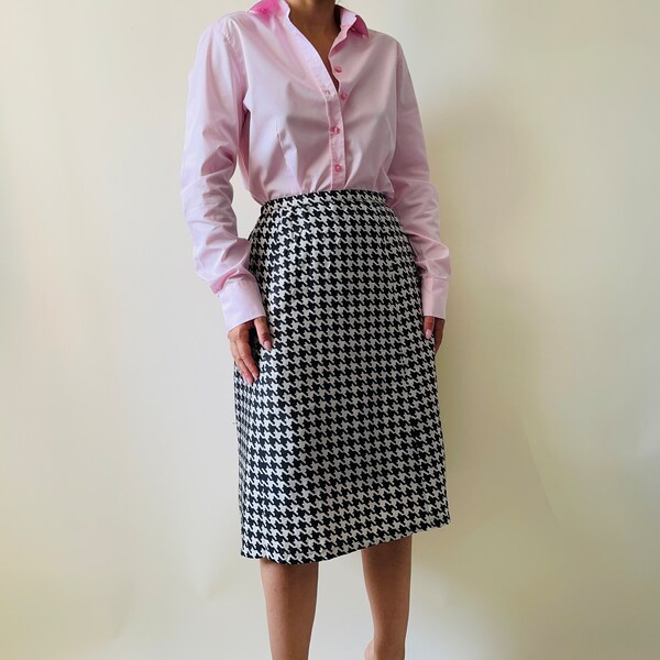 Houndstooth Skirt - Etsy