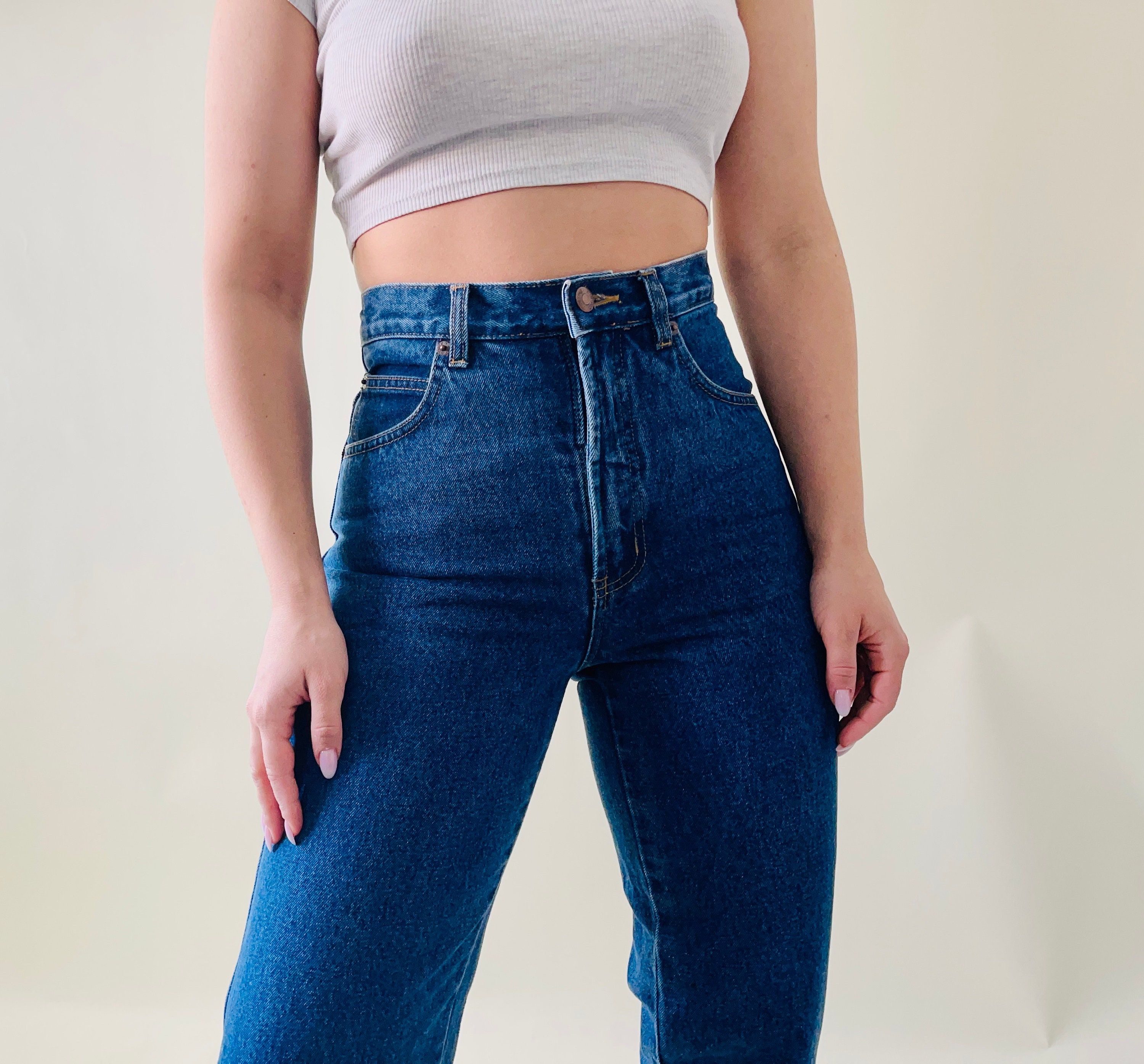 Vintage High Waisted Straight Leg Jeans - Etsy