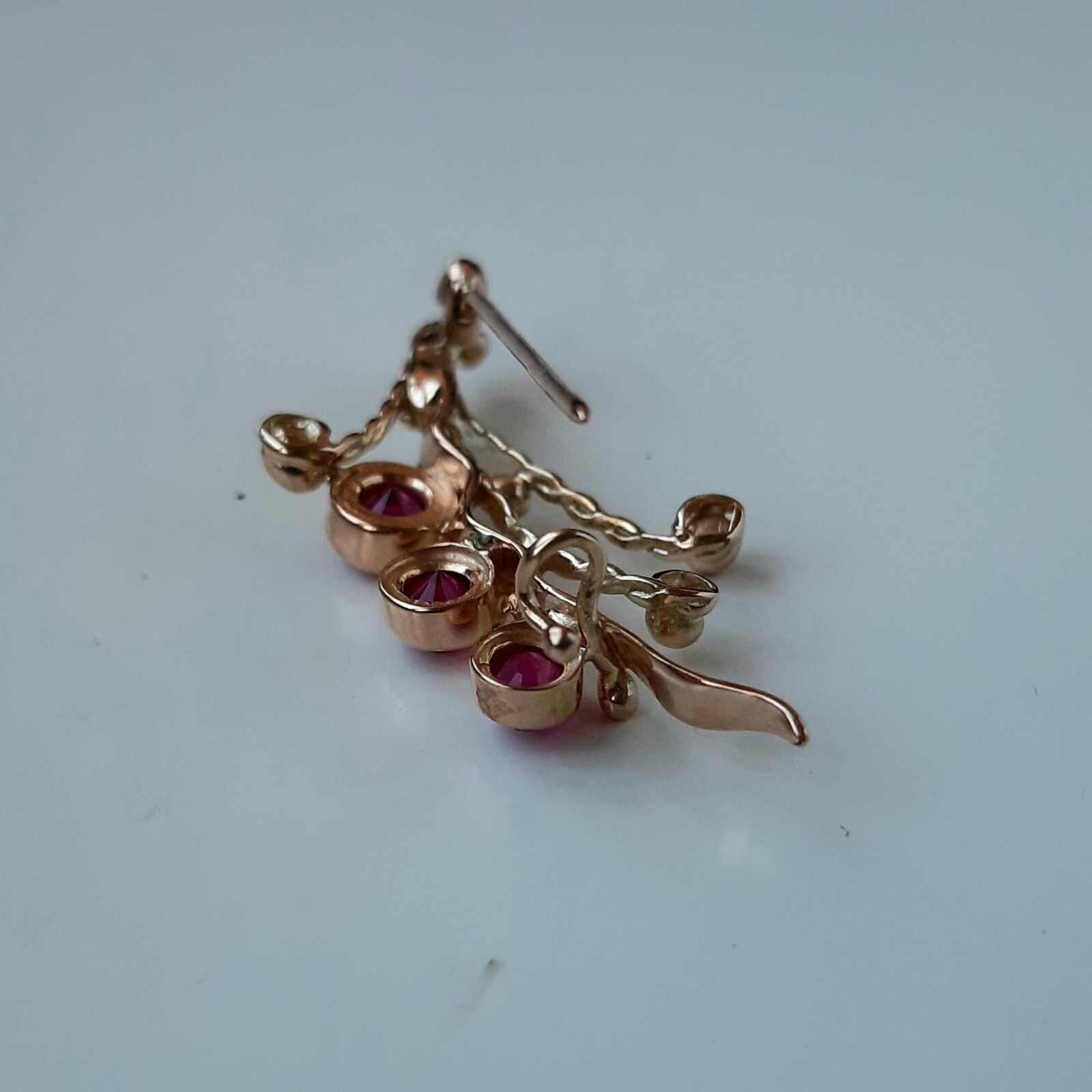 Floral Brooch With Corundum Gold 14K. Brooch for Women. Gift for Mother ...