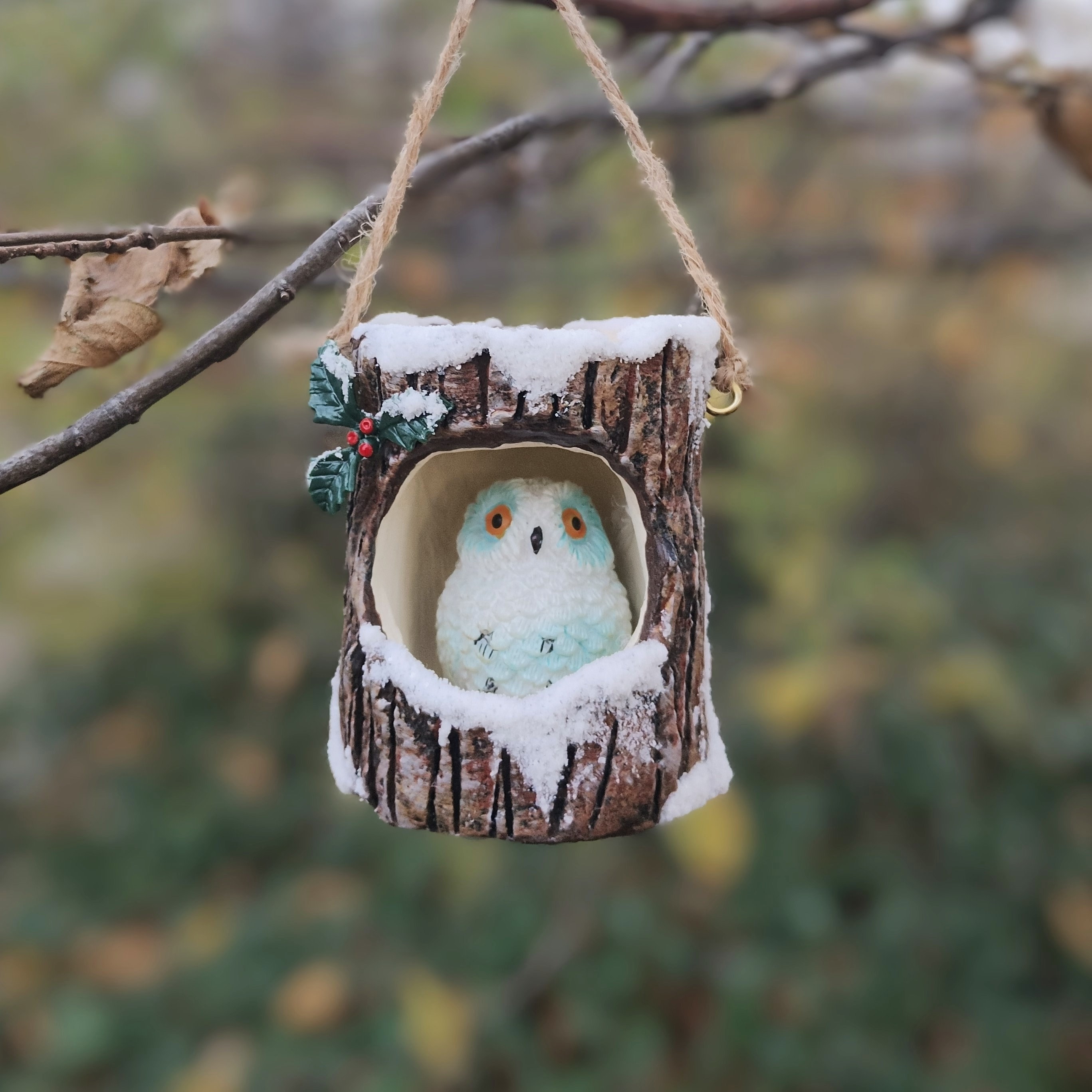 Hanging Owl Decoration | Tree Stump Decoration | Ornament | Tree Stump ...