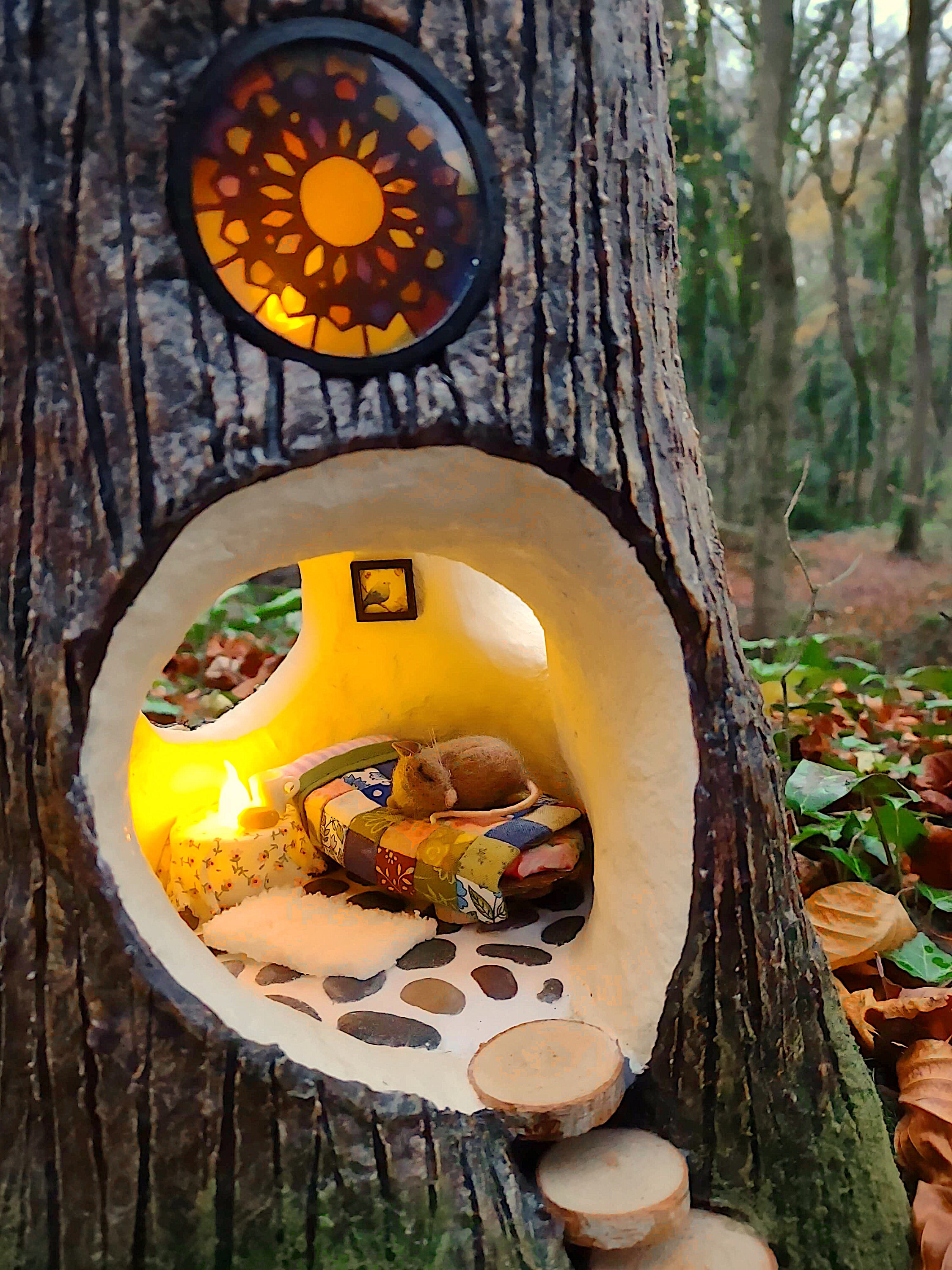 Made to Order: Beautiful Fairy Tree House Tree Stump Night Light ...