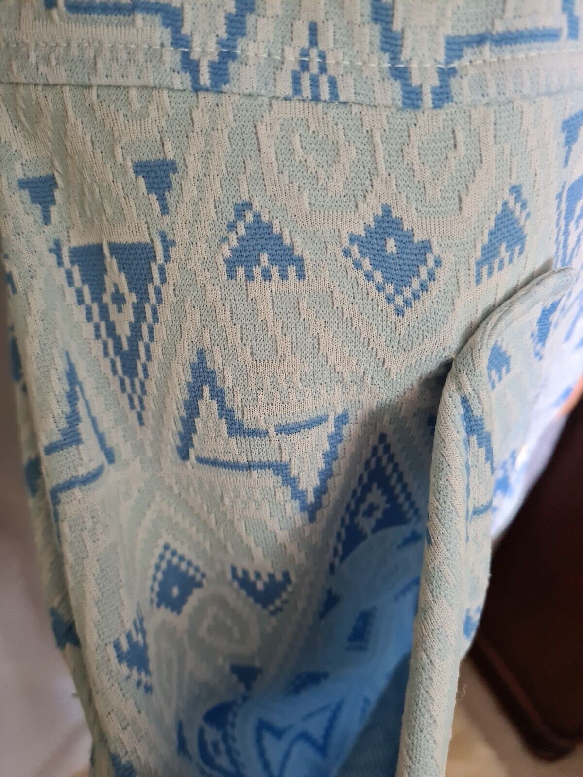 Vintage 60s 70s Blue Trevira 2000 Crimplene Graphic Mod Scooter Dress ...