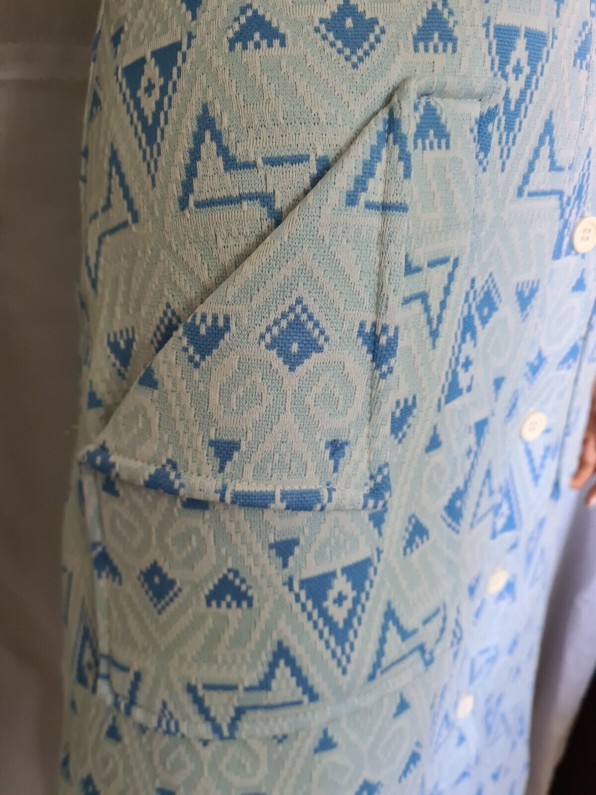 Vintage 60s 70s Blue Trevira 2000 Crimplene Graphic Mod - Etsy