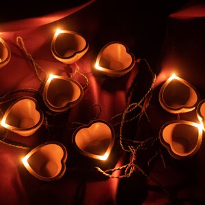 Authentic Indian Electric Diya Set of 10 - Handmade, Adhesive Base ...