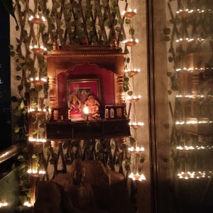 Traditional Indian Hanging Diya With Brass Bell at Base - Set of 10 ...