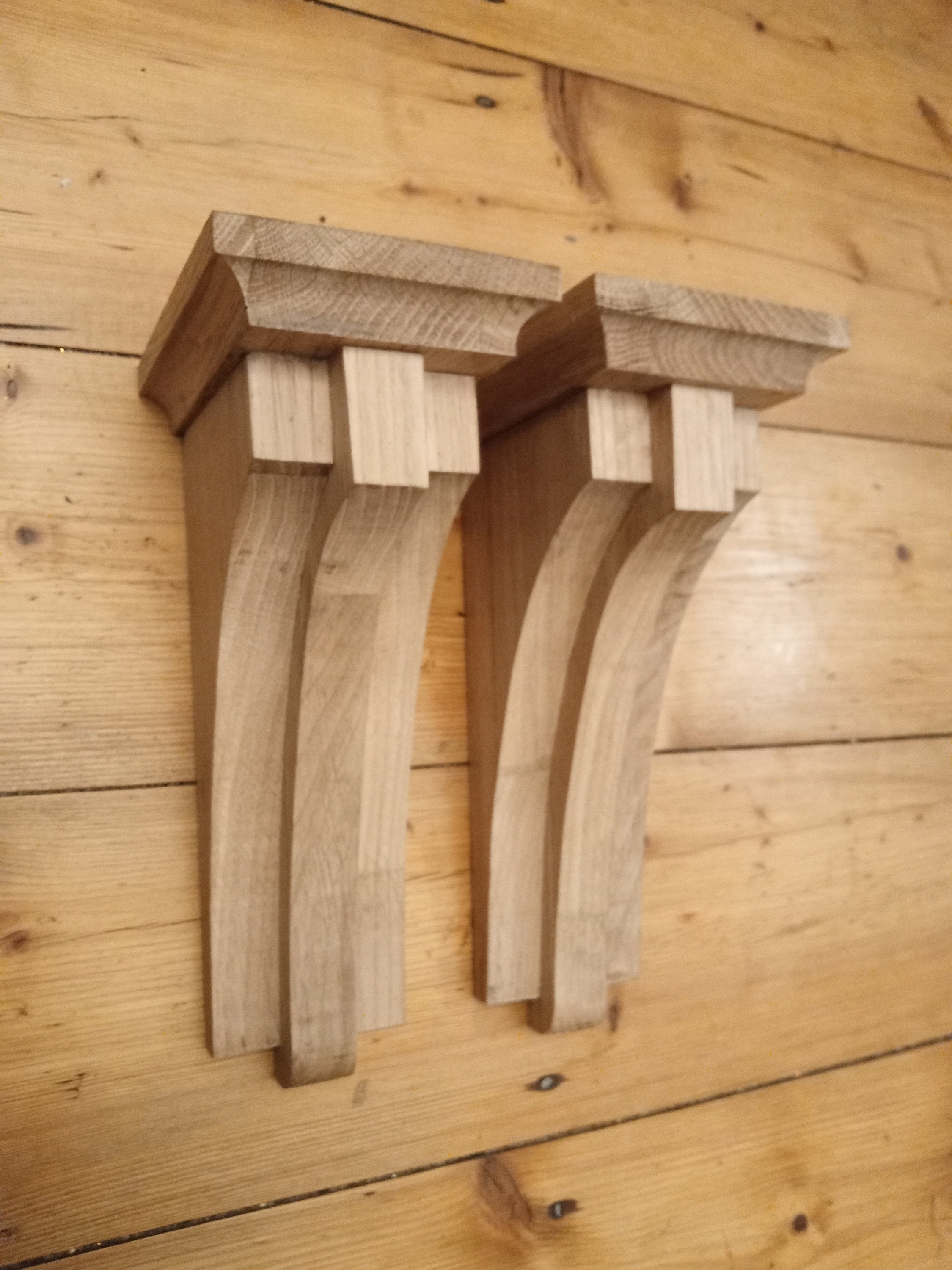 Rustic, Capped Solid Oak Corbel Set - Etsy