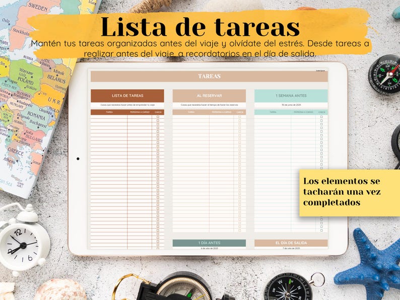 Planificador De Viajes En Español, Plantilla Itinerario De Viaje ...