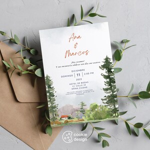 Invitaciones De Boda RSVP Diseño Rural Acuarela 100% Editable En Canva ...