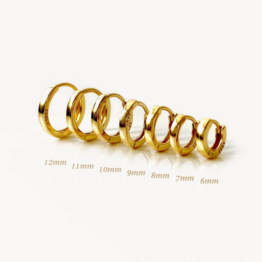 6mm 12mm Classic Huggie Hoops Tiny Gold Hoops Hoop - Etsy