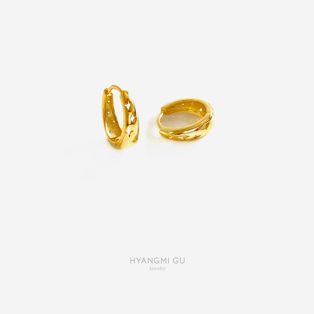 Diamond Spike Hoops Earrings, Anime Hoops, Butterfly Gold Hoop Earrings ...