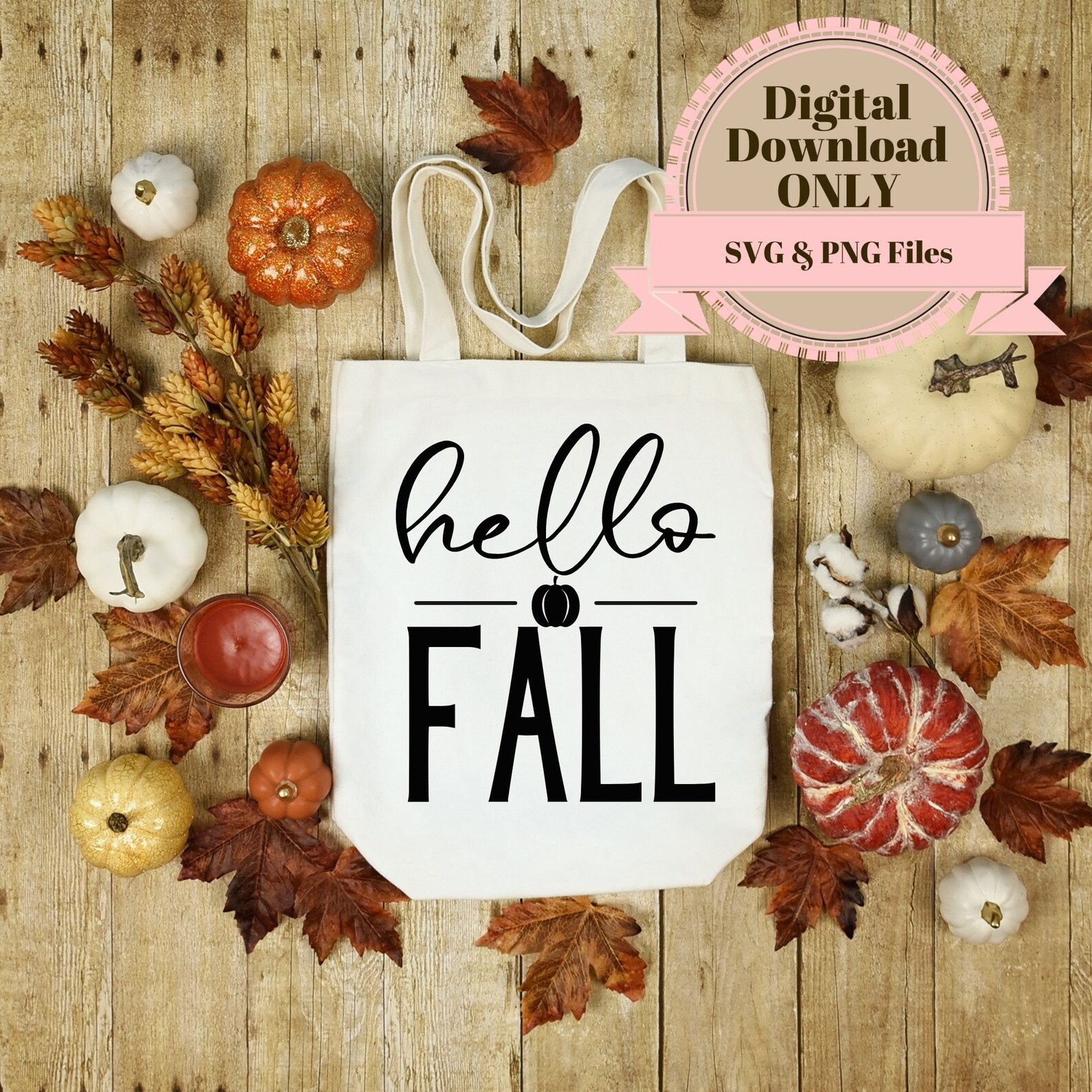 Hello Fall Svg, Fall Svg File, Pumpkin Svg, Autumn Svg - Etsy