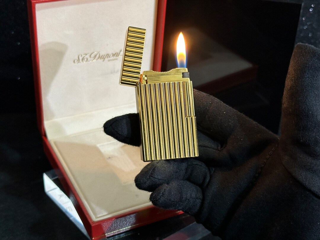 ST Dupont Lighter Ligne 1 Heavy Gold Plated , Double Vertical Pattern ...